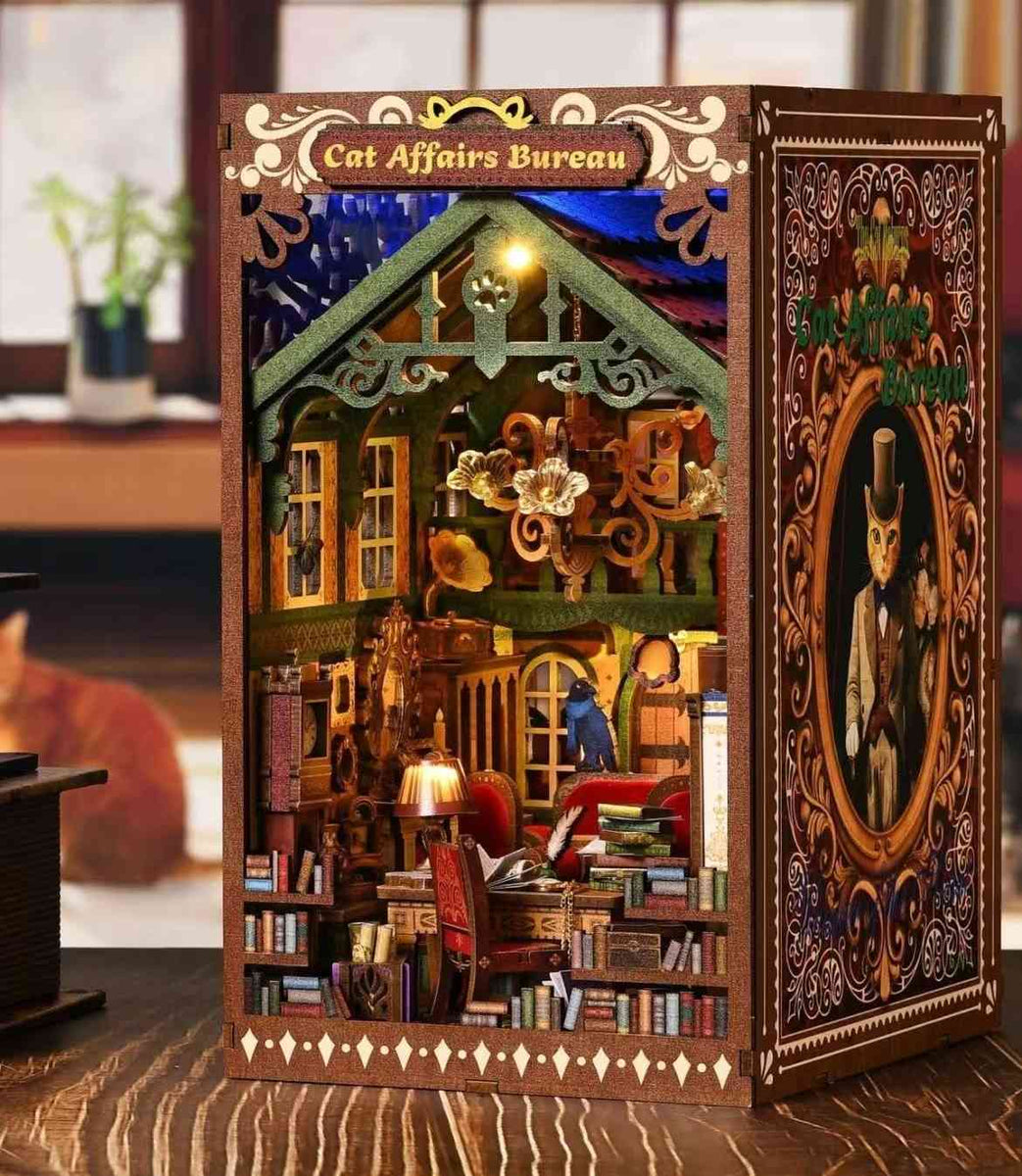 The Cat Bureau DIY Book Nook Kit | Double-sided Miniatures – Dublin Trends